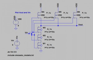 3 inputs NAND gate with CMOS - YouSpice