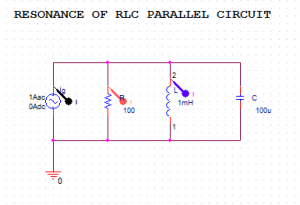 Resonance of parallel circuit RLC - YouSpice