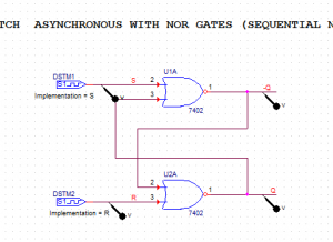Latch SR Asynchronous with NOR gates - YouSpice