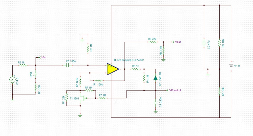 Simple FET based compressor - YouSpice