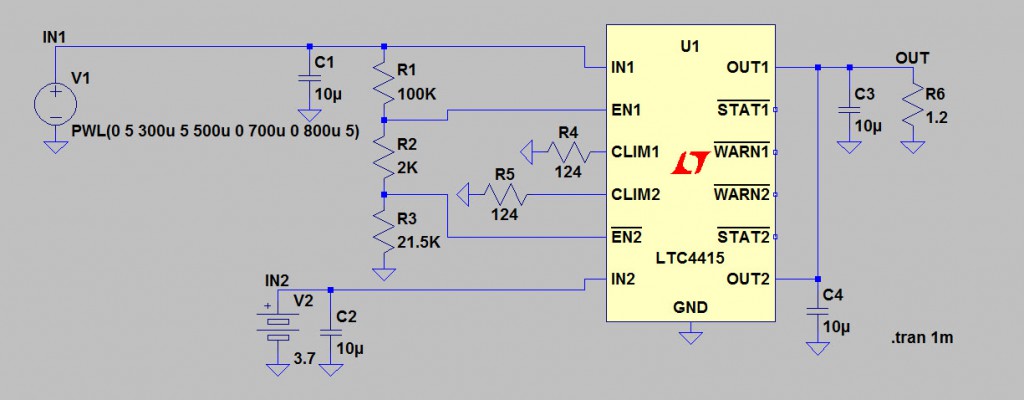 Dual Ideal Diodes with Integrated Circuit - YouSpice