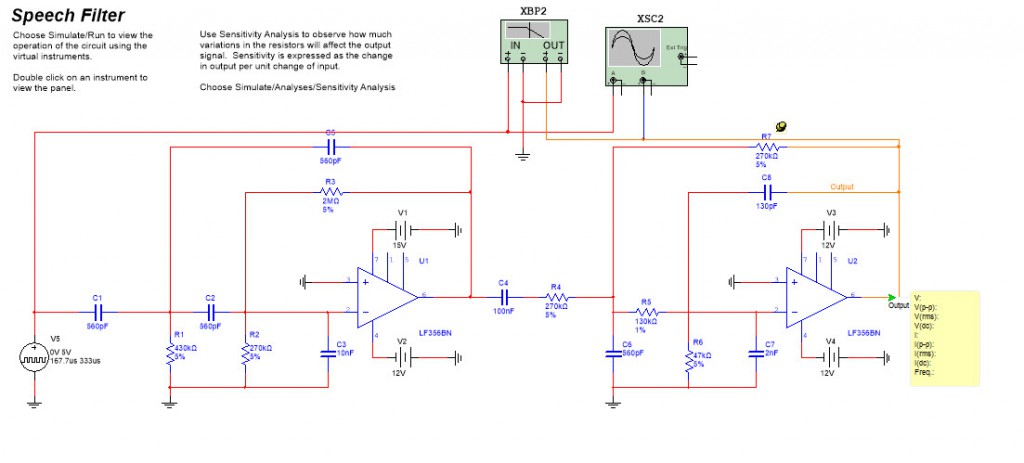 Speech Filter SPICE simulation - YouSpice